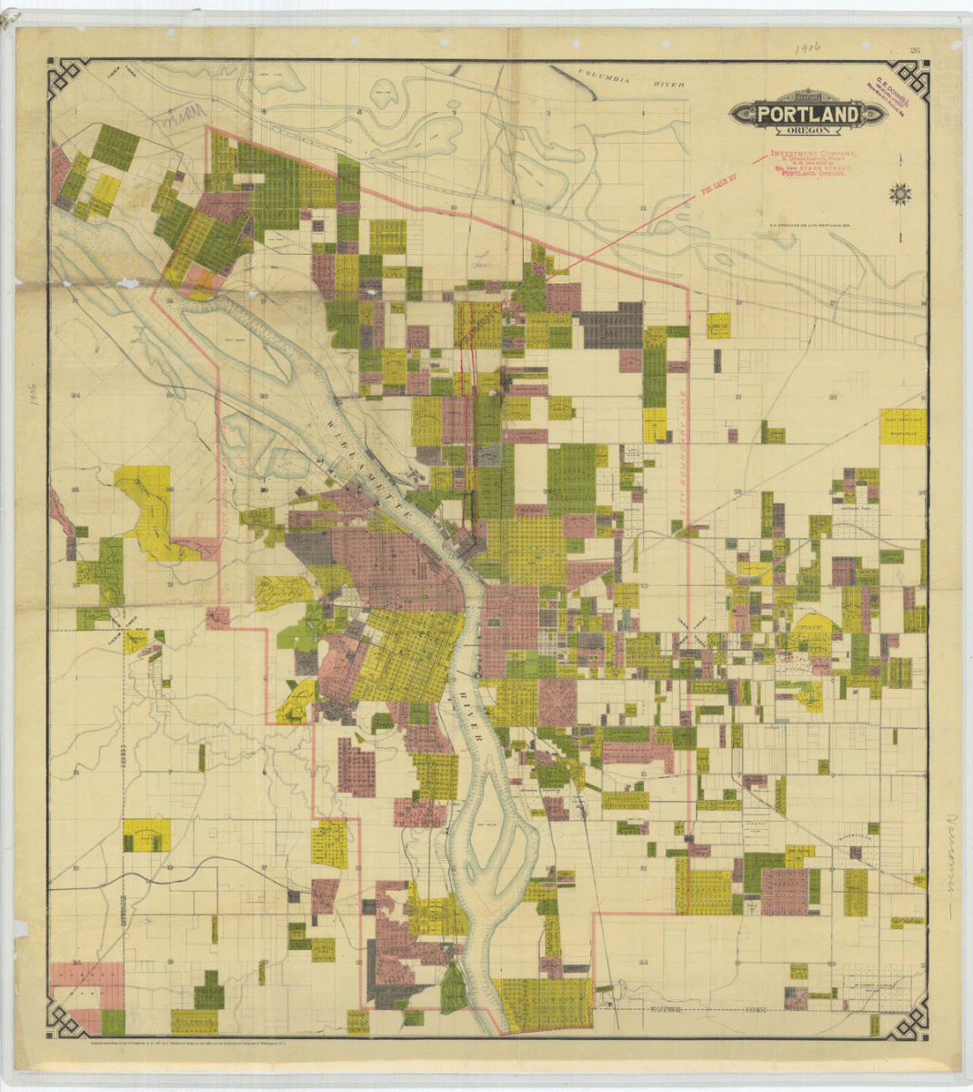 1906 Crocker Map of Portland Real Estate « Alameda Old House History